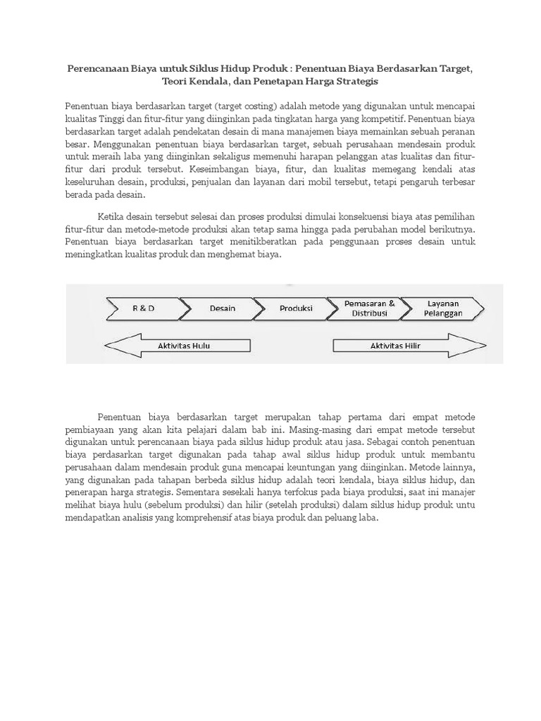 Perencanaan Biaya Untuk Siklus Hidup Produk | PDF