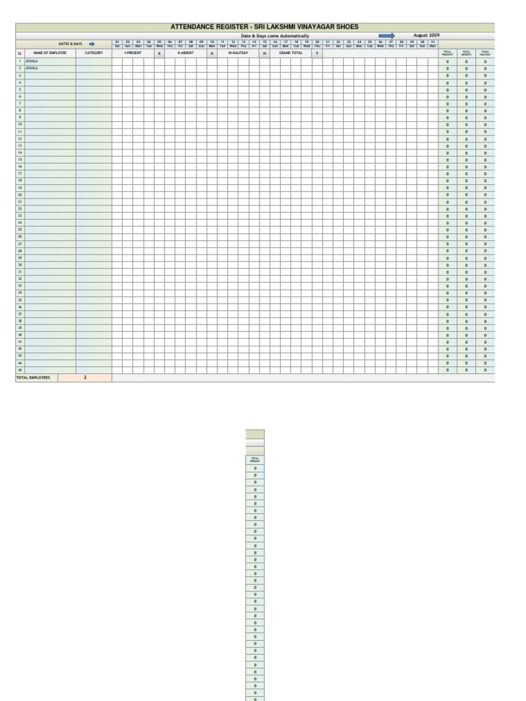 Attendance Register | PDF