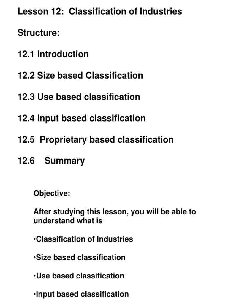 Classification of Industries Explained | PDF | Capital Good | Capital ...