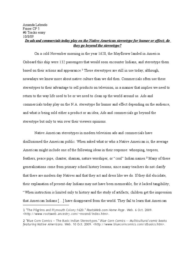 Native American Essay | PDF | Native Americans In The United States ...