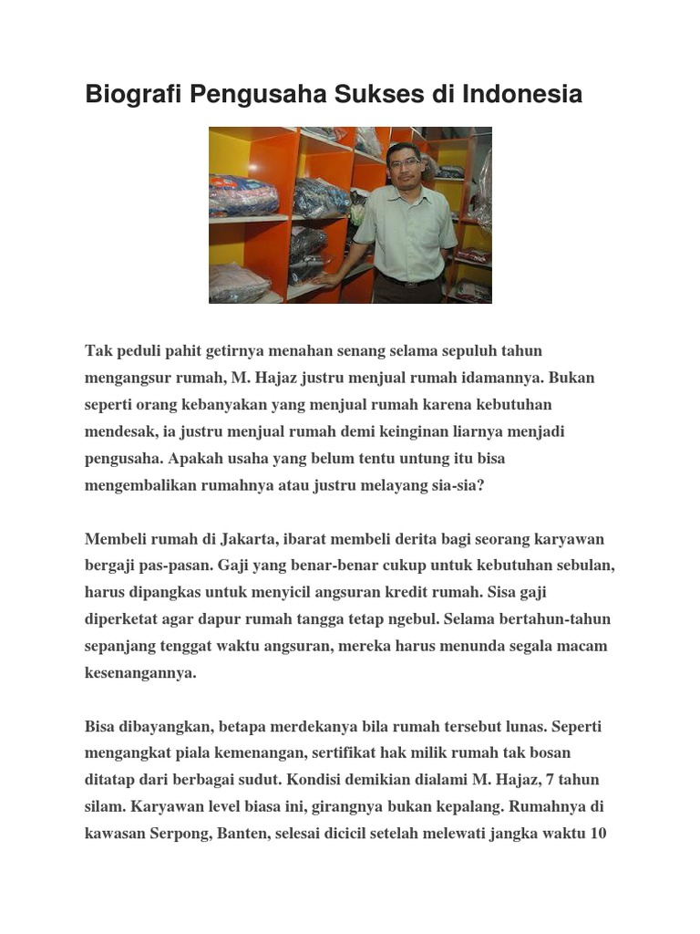 Biografi Pengusaha Sukses Di Indonesia Pdf