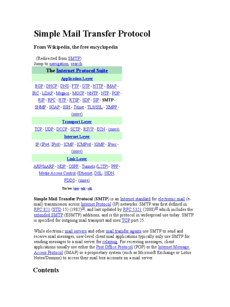 Simple Mail Transfer Protocol | PDF | Network Service | Networking ...