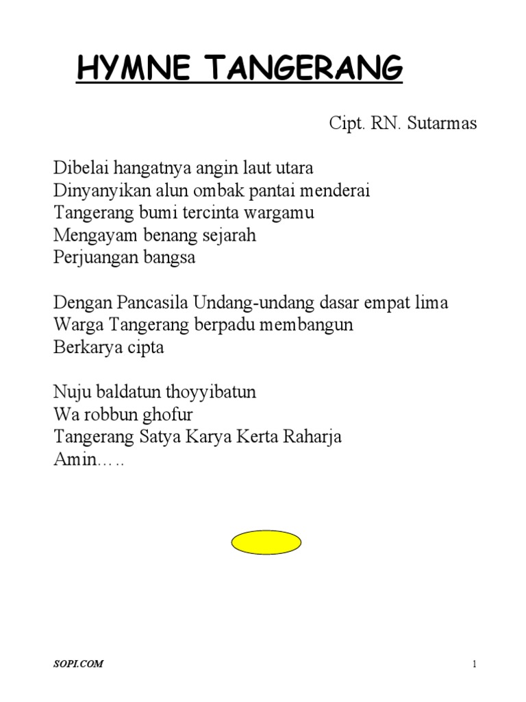 Hymne Tangerang | PDF