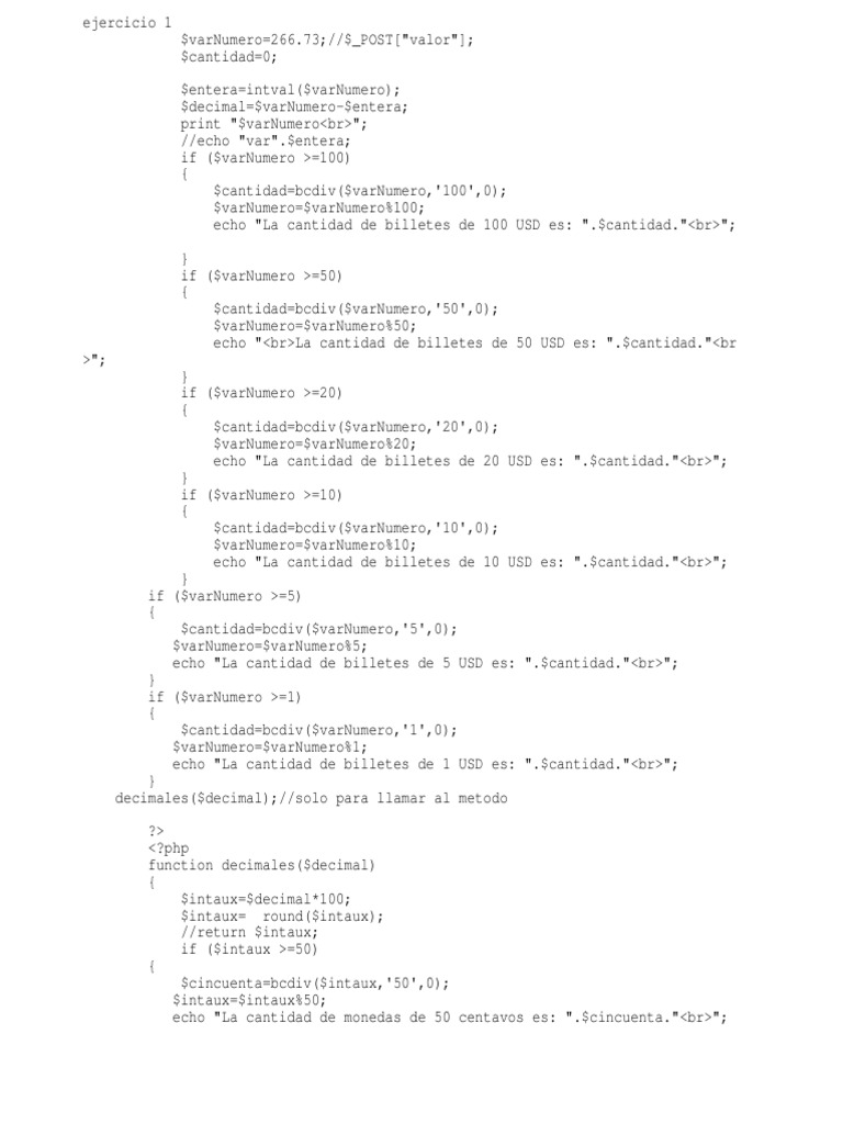Ejercicios 1 5 PHP | PDF