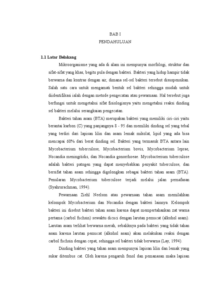 Pemeriksaan Bakteri Tahan Asam (BTA) | PDF | Sains & Matematika