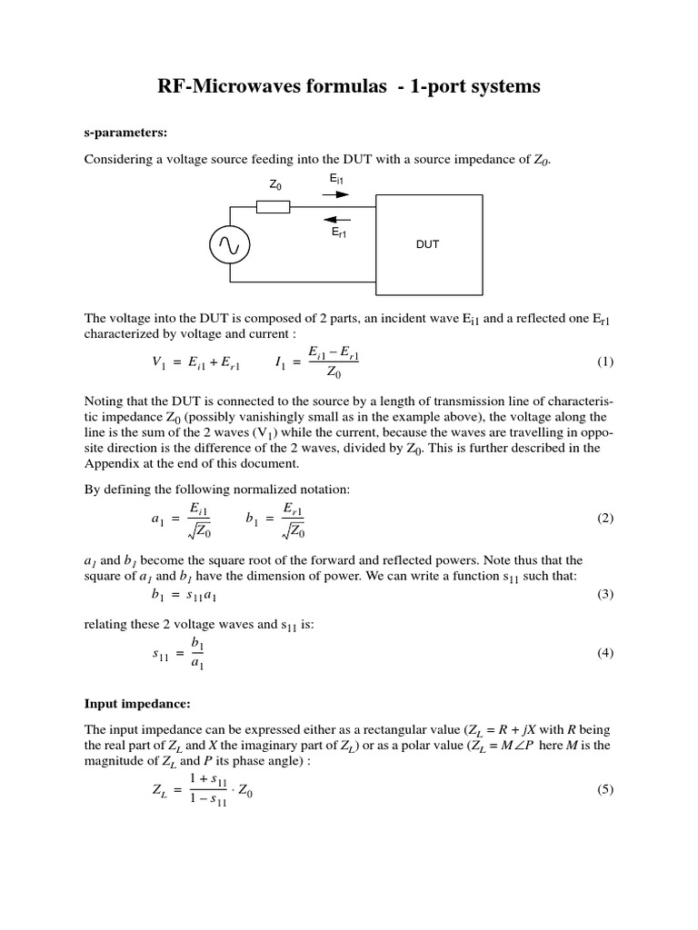 One Port RF Design | PDF | Transmission Line | Electronics