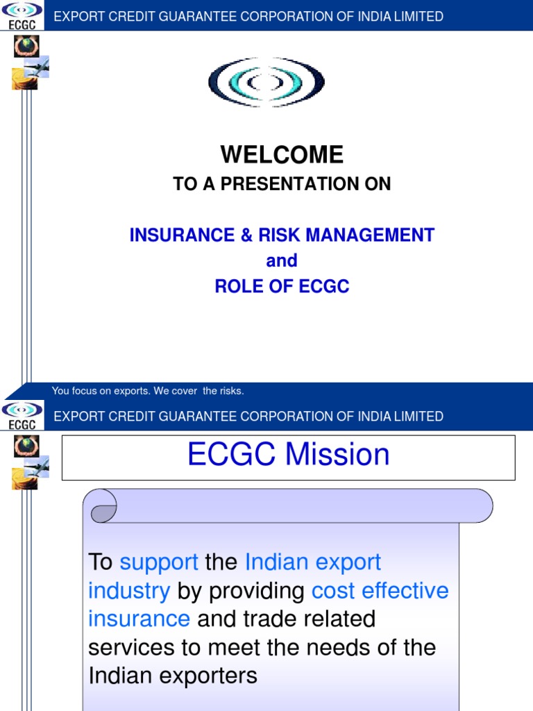 Presentation of ECGC, Kolkata | PDF | Credit (Finance) | Risk