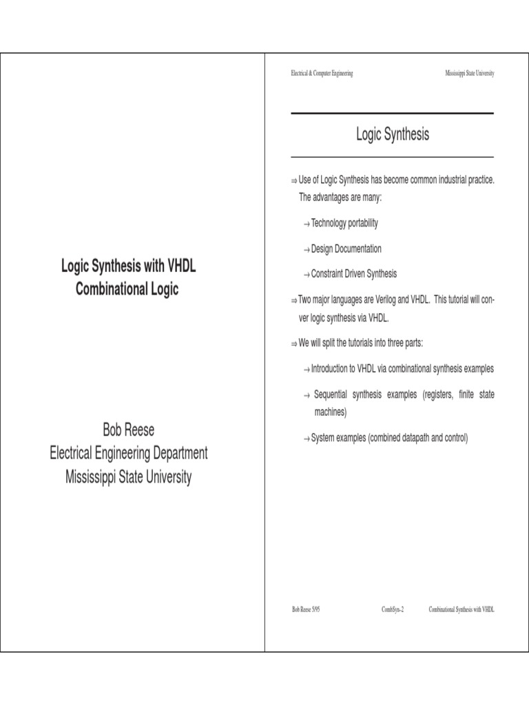 Vhdl Comp Pdf Vhdl Parameter Computer Programming 