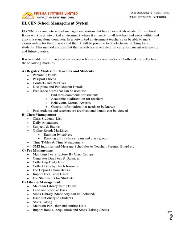 School Management System | PDF | Libraries | Fee