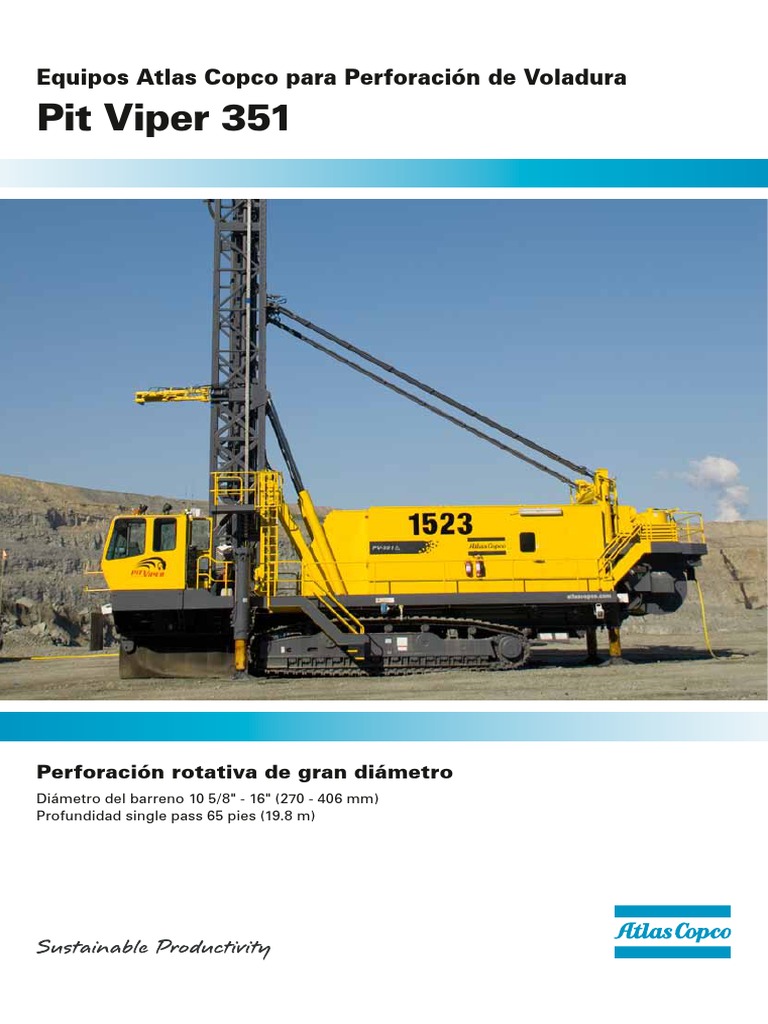 Perforadora Atlas Copco - pv351 | PDF | Inalámbrico | Engranaje