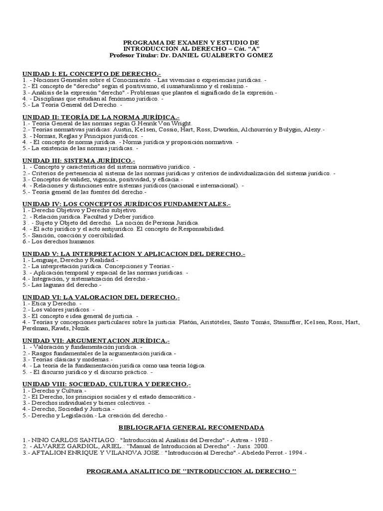 Introduccion Al Derecho Cat - A (DR Gomez) | Descargar gratis PDF | La ...