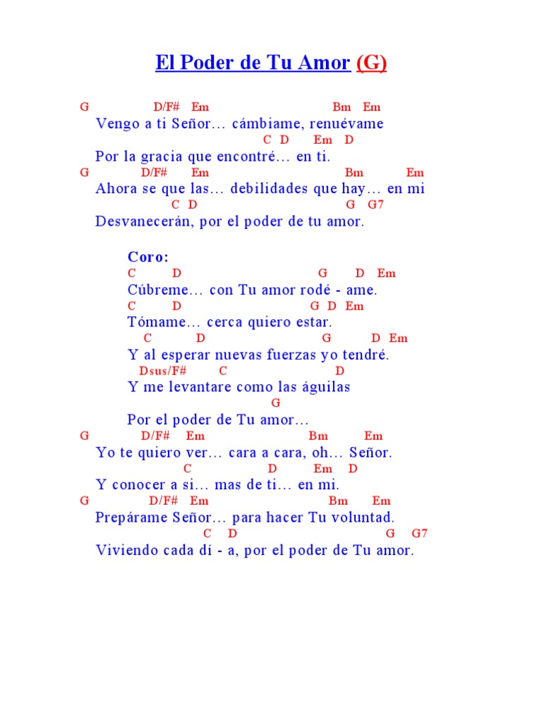 Letras y acordes de "El Poder de Tu Amor" | PDF | Hogar, jardinería y ...