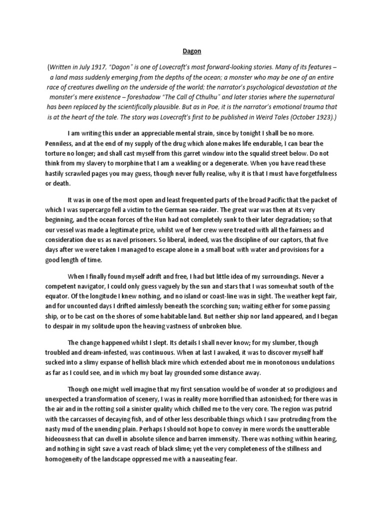 Dagon - HP Lovecraft | PDF | H. P. Lovecraft | Nature