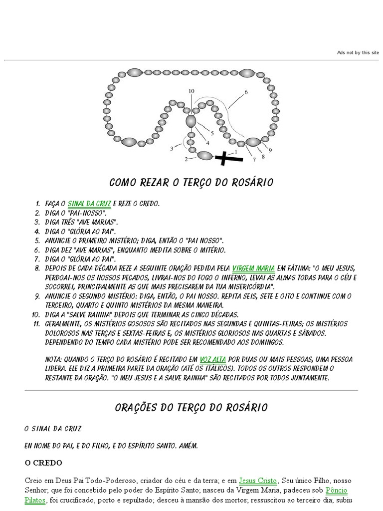 Como Rezar o Terço do Rosário | PDF | Rosário | Oração