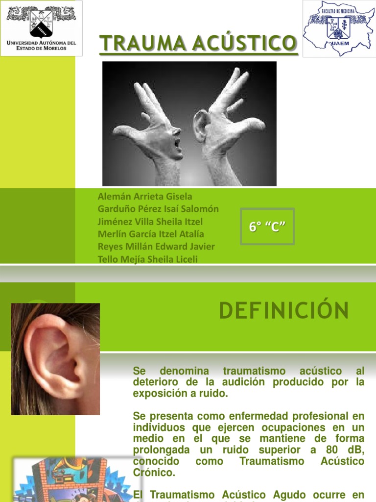 Clasificación y Tratamiento del Trauma Acústico | PDF | Tinnitus ...