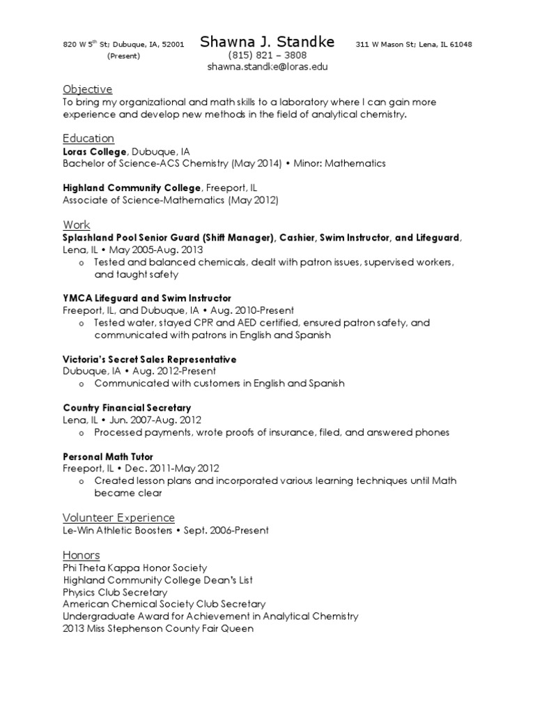 Shawna Standke Resume 2 Updated | PDF