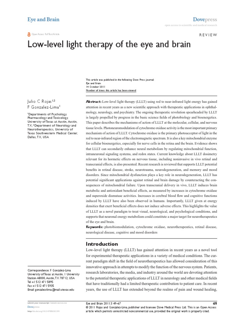 Low-Level Light Therapy of The Eye and Brain | PDF