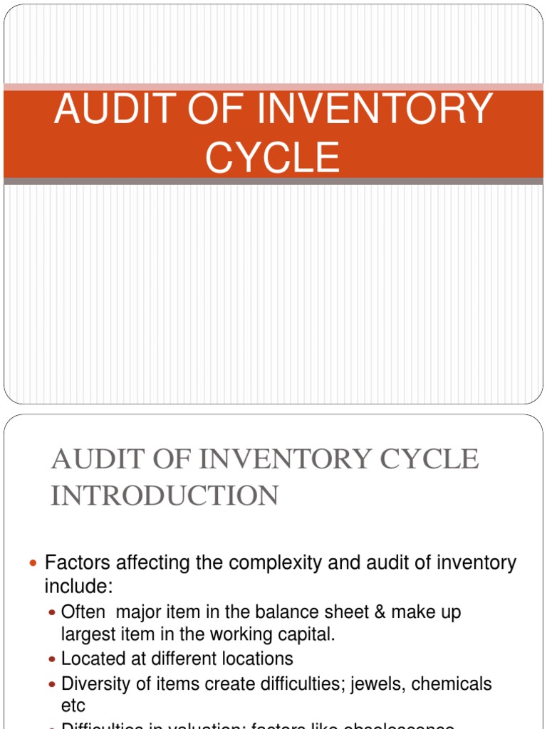 Audit of Inventory Cycle | PDF | Inventory | Audit