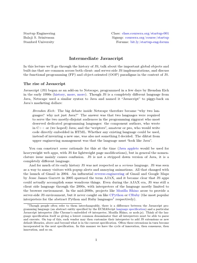 Intermediate Javascript Pdf Scope Computer Science Java Script