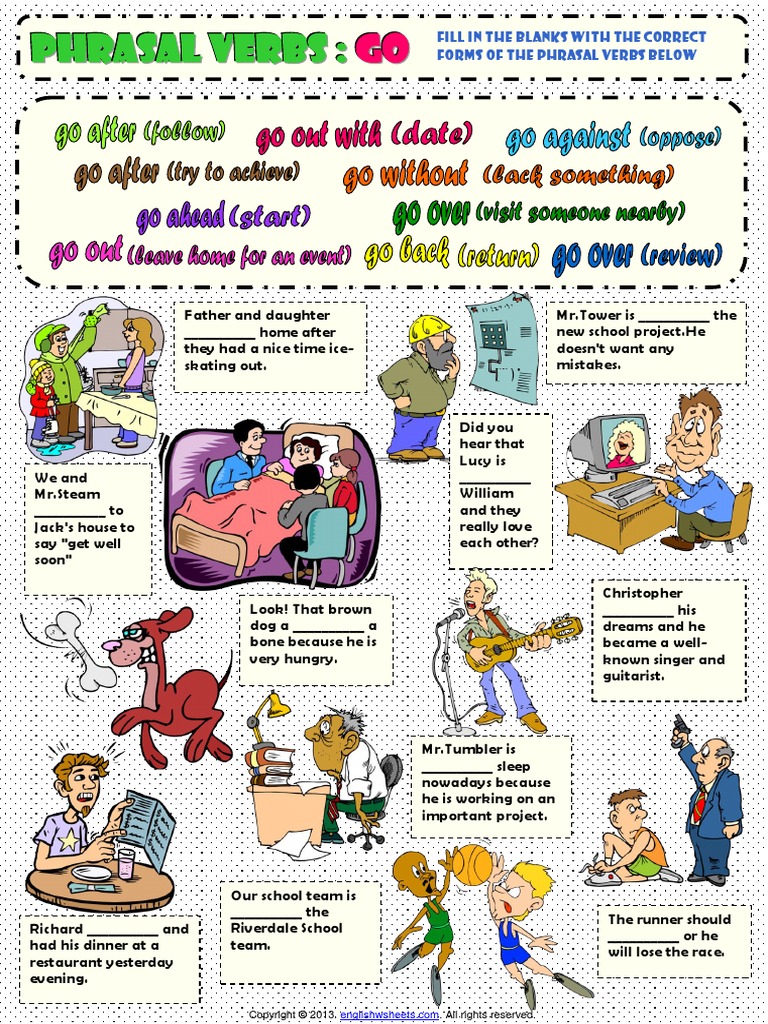 Phrasal Verbs With The Verb Go Worksheet | PDF