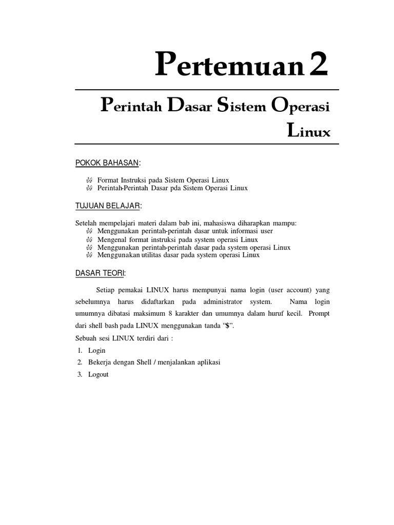 2.perintah Dasar Sistem Operasi | PDF | Komputer | Teknologi & Rekayasa