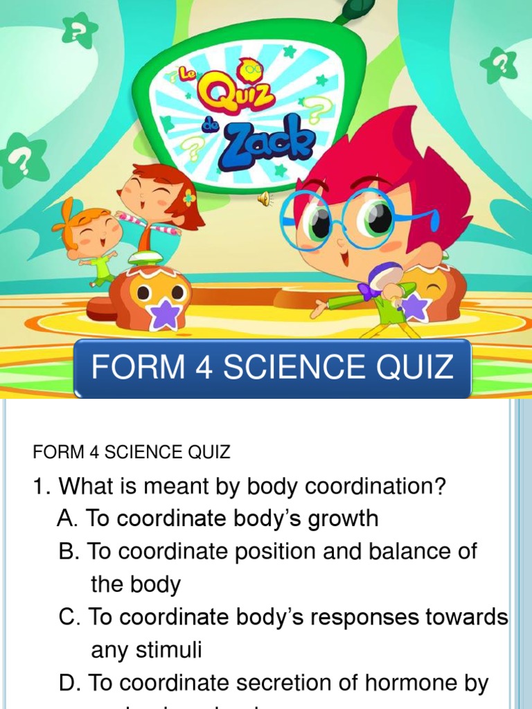Form 4 Science Quiz | PDF | Stimulus (Physiology) | Nervous System