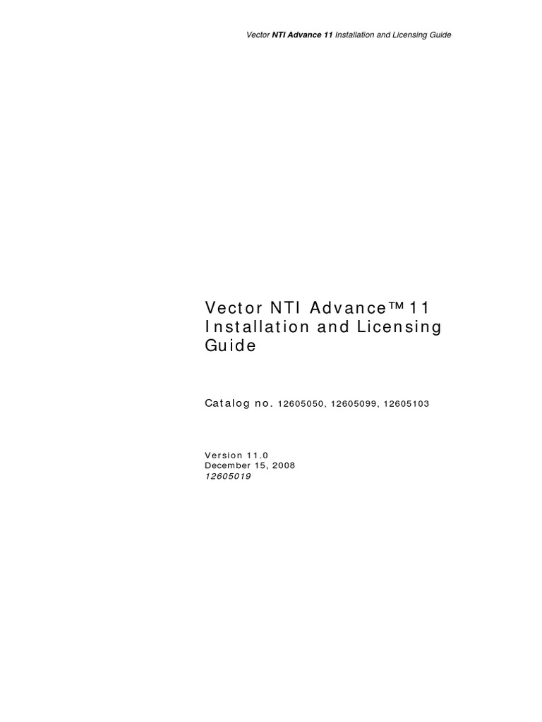 Vector NTI Advance 11 Installation Guide | PDF | Installation (Computer ...