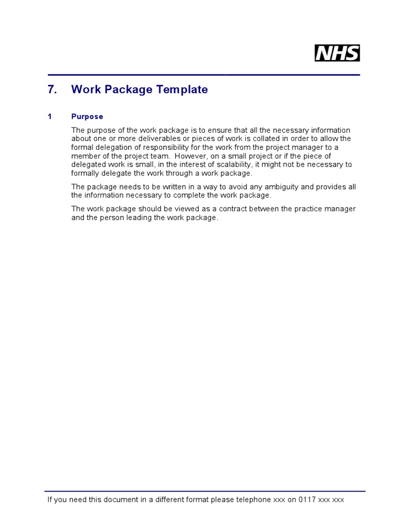 7. Work Package Template Aug 2010 | Technology | Business | Free 30-day ...