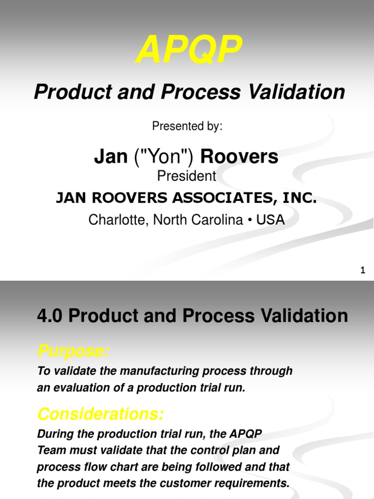 Apqp Product and Process Validation | Verification And Validation ...