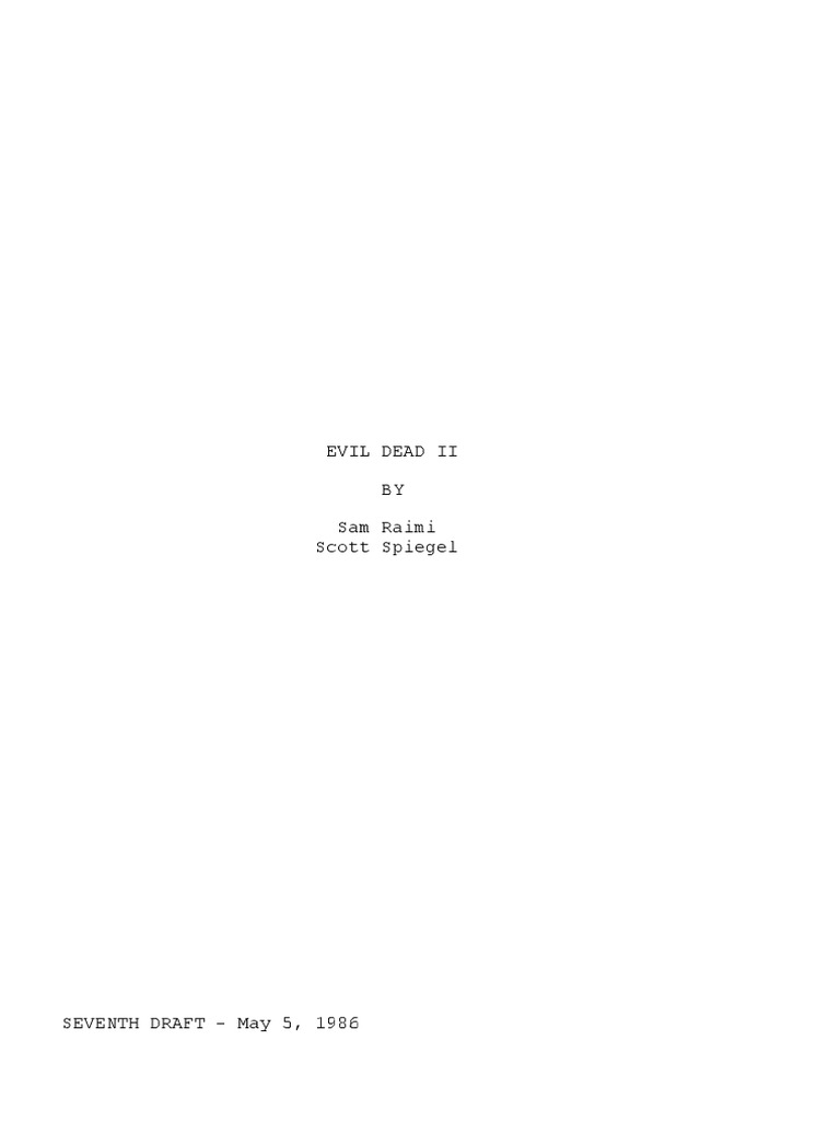 PDF Evil Dead II Script | PDF | Door | Nature