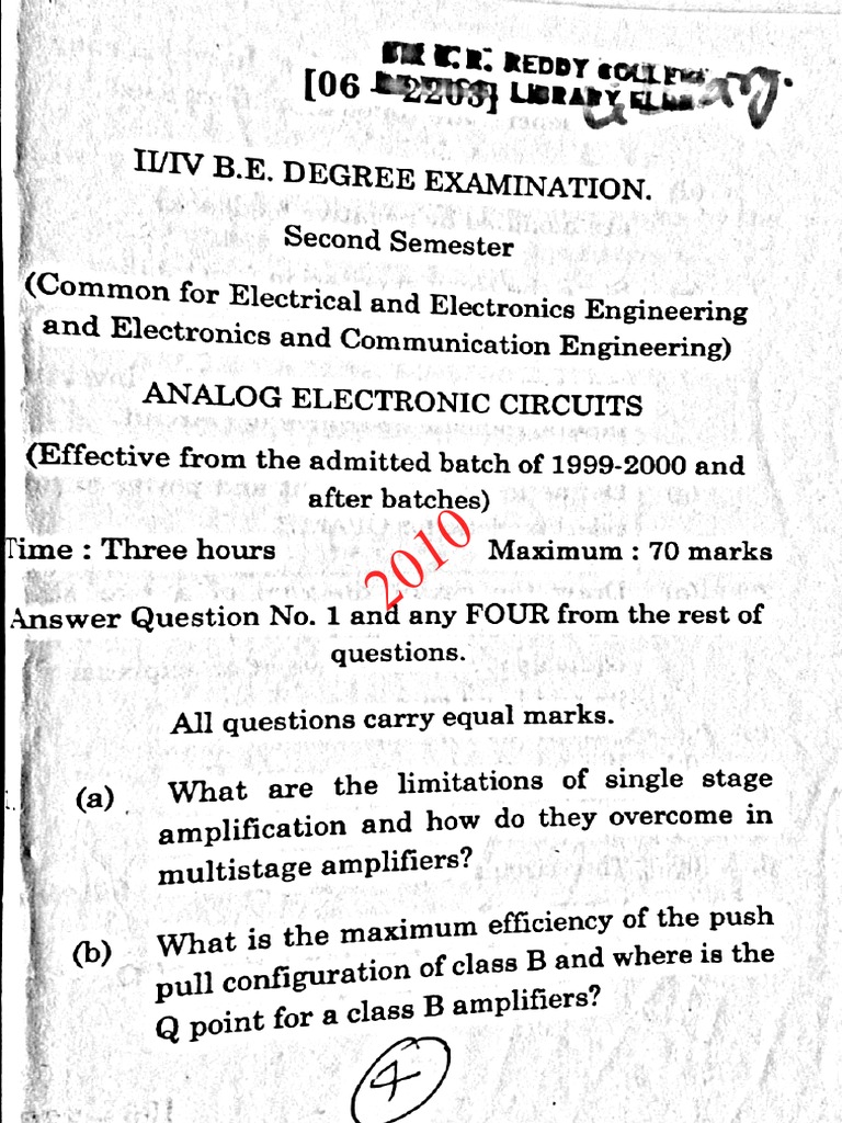 Andhra University AEC Previous Question Papers | PDF