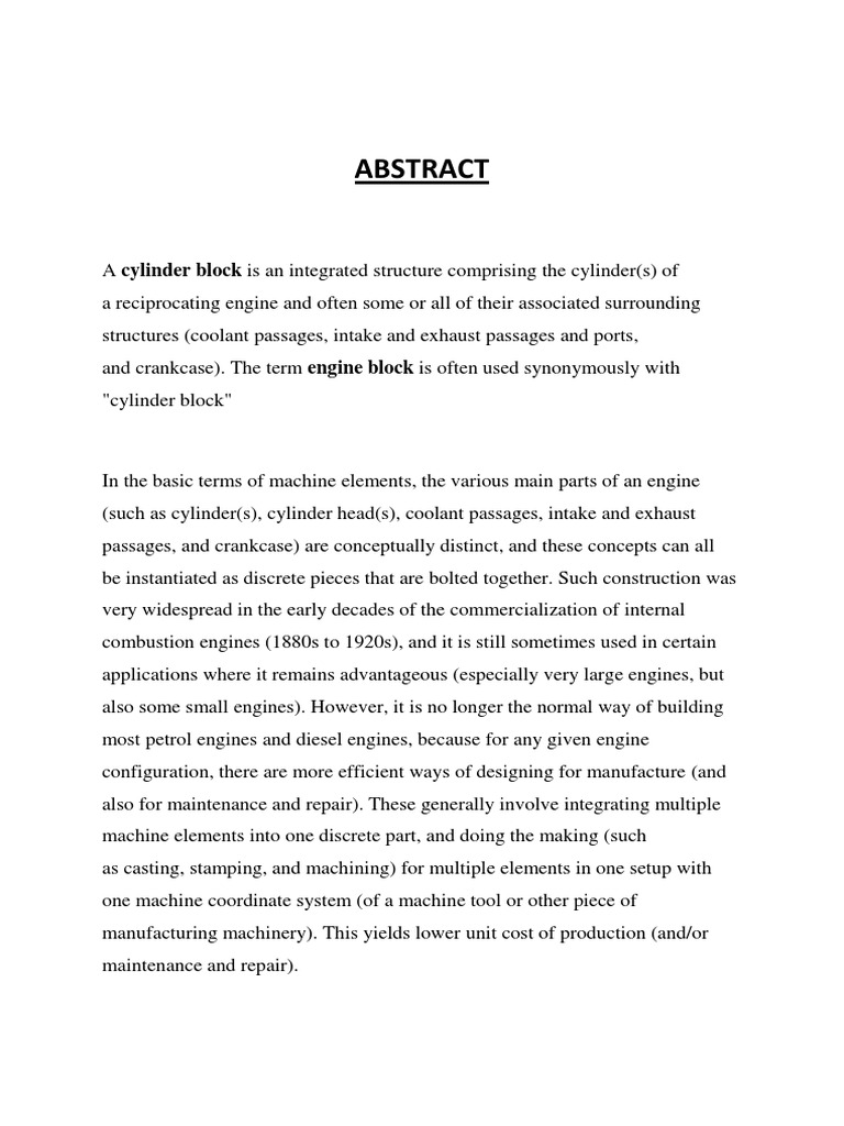 Engine Block Design and Materials Analysis | PDF | Internal Combustion ...