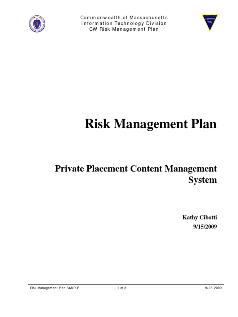 Risk Management Plan SAMPLE | PDF | Risk Management | Risk