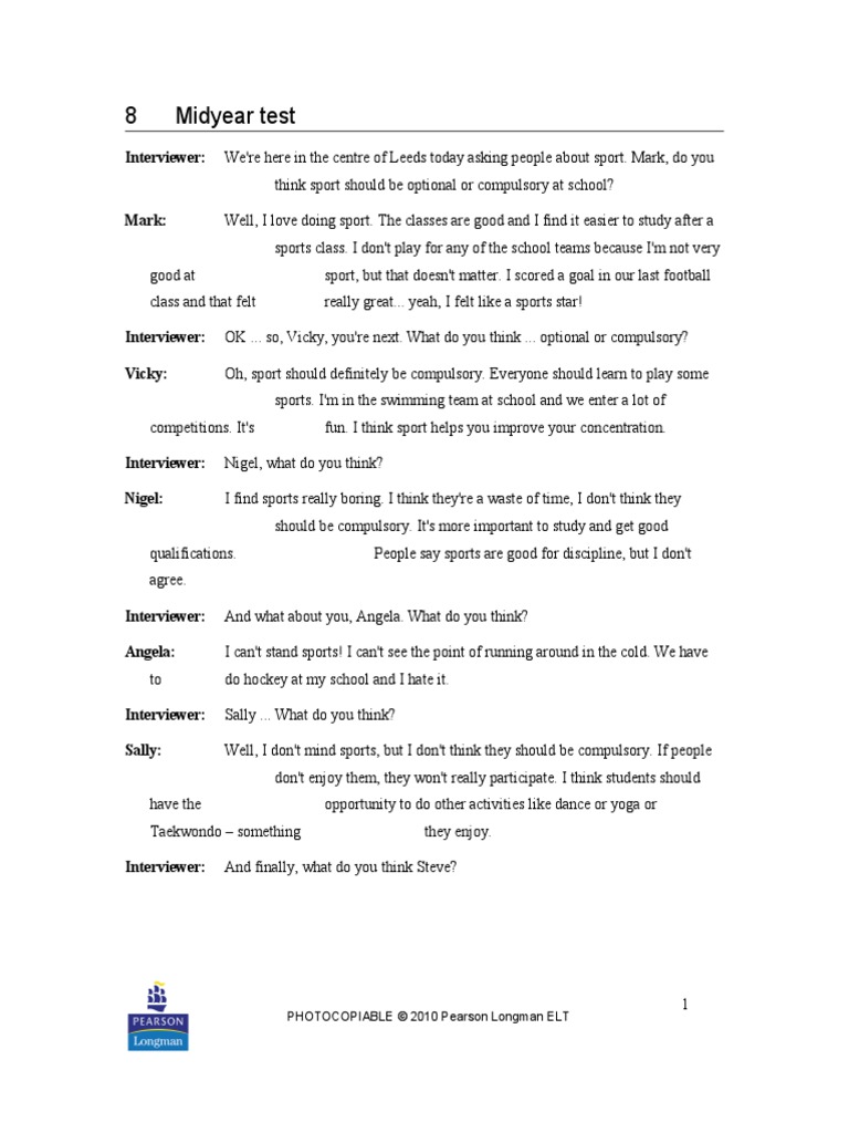 Midyear Test Audio Script | PDF