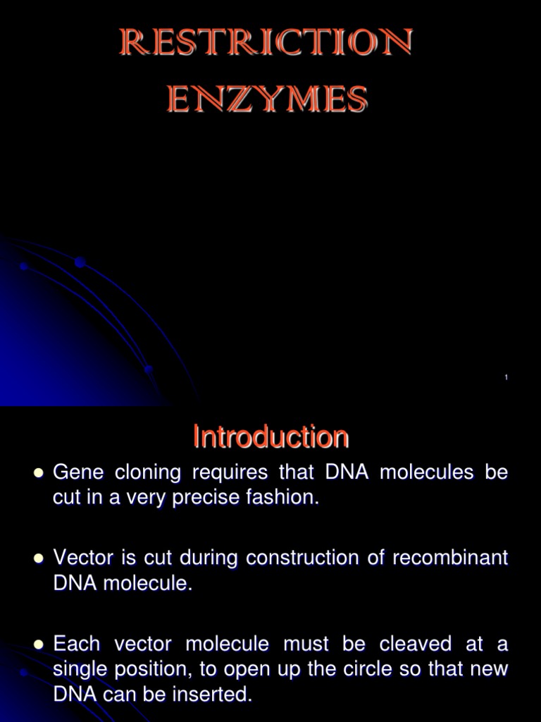 Restriction Enzyme | PDF | Restriction Enzyme | Catalysts