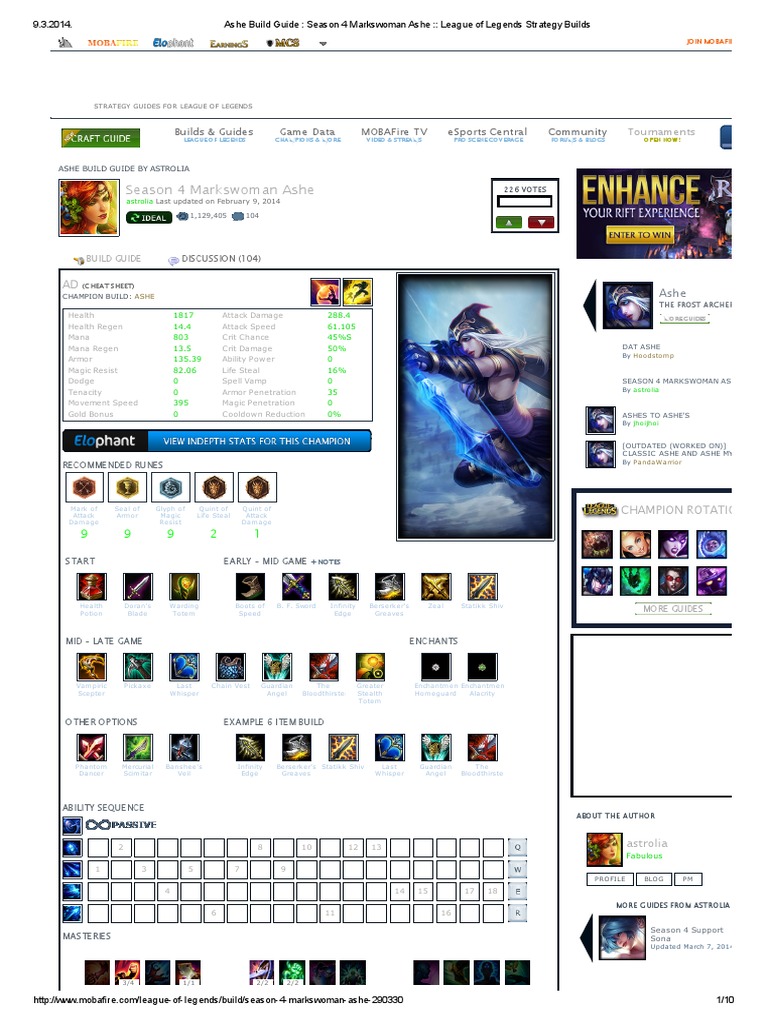 Ashe Build Guide | PDF | Leisure | Sports
