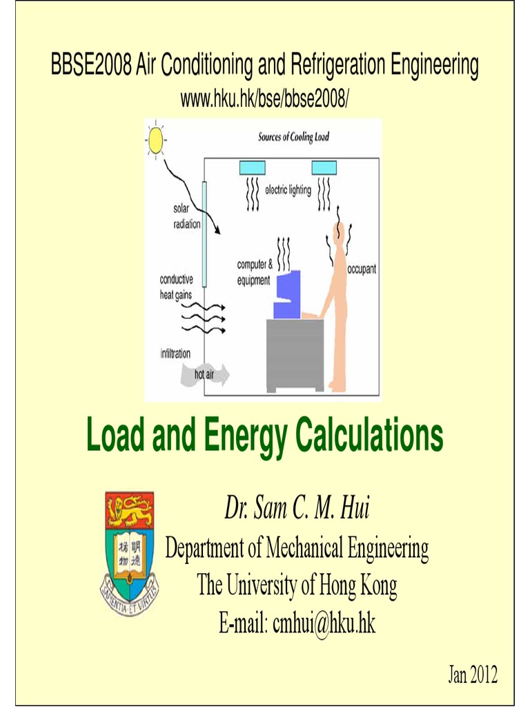 Load and Energy Calculations | PDF | Hvac | Heat Transfer