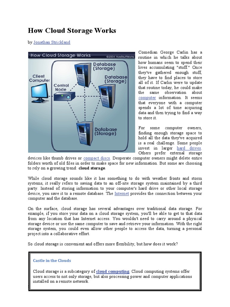 How Cloud Storage Works | PDF | Cloud Computing | Server (Computing)