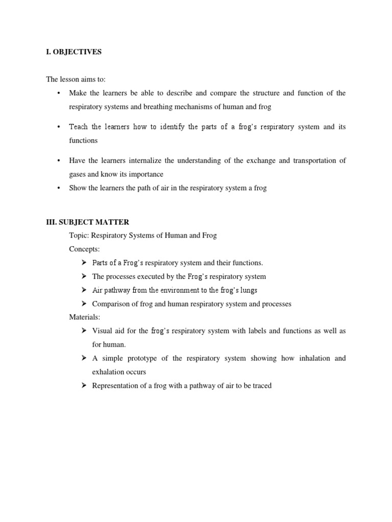 Human and Frog Respiration Basics | PDF | Respiratory System | Lung