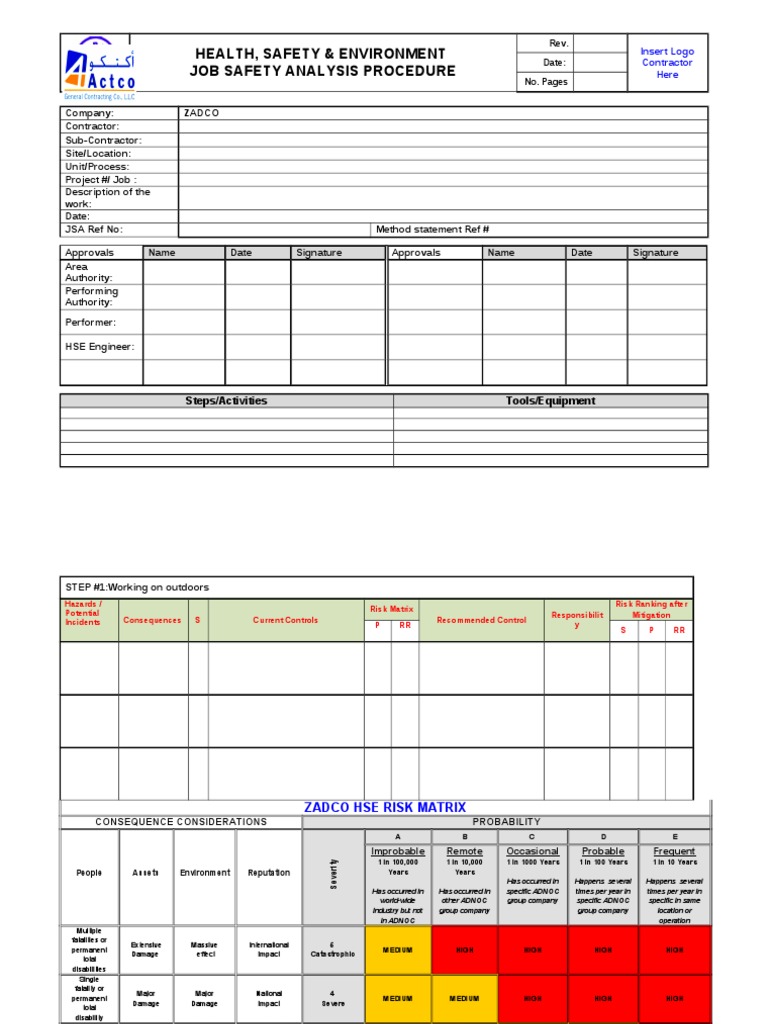 JSA Format | PDF | Public Health | Prevention