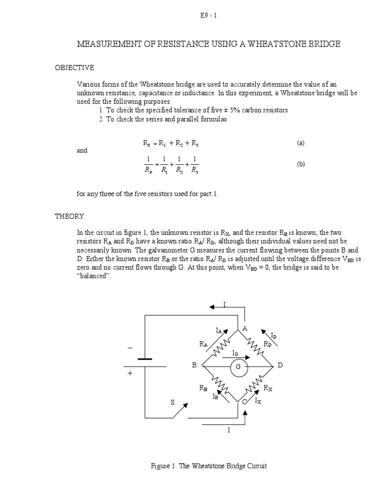 The Wheatstone Bridge | PDF | Resistor | Series And Parallel Circuits