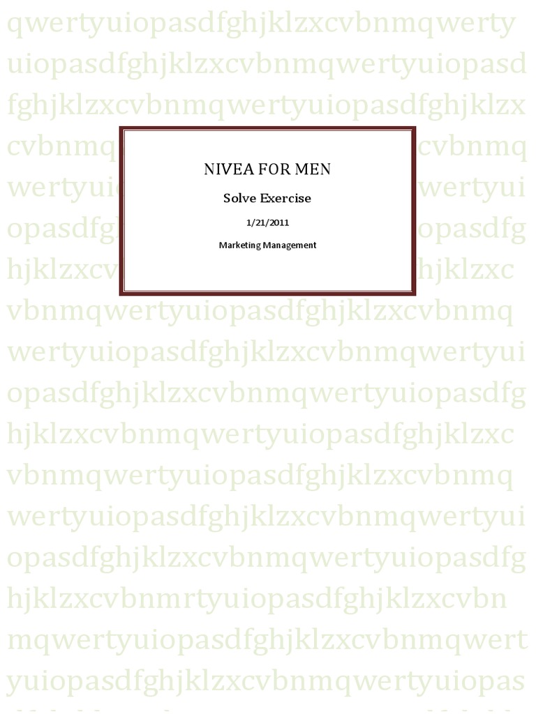 Solved Excercise Nivea | Download Free PDF | Brand | Swot Analysis