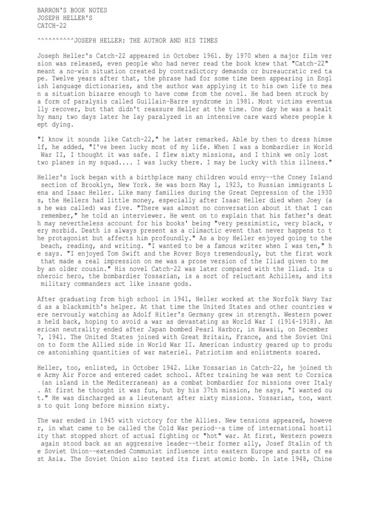 Joseph Heller's Catch-22 Overview | PDF | Armed Conflict | Unrest