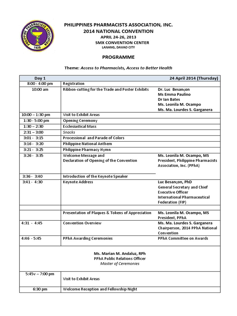 2014 PPhA Convention Program | PDF