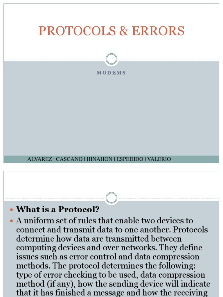 Modem Protocols and Error Management | PDF | High Speed Packet Access ...