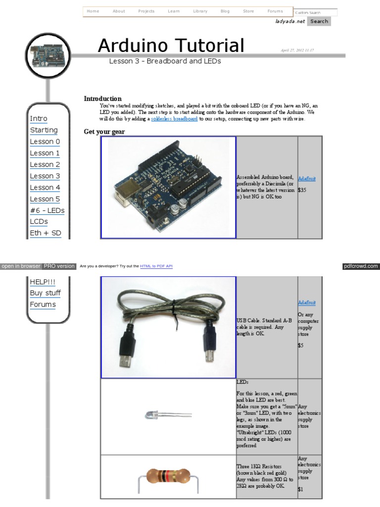 Ladyada Net Learn Arduino Lesson3 Html Pdf Electrical Resistance And Conductance Resistor 6424