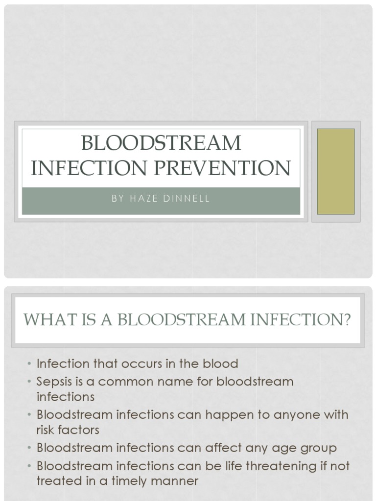 Bloodstream Infection Prevention Guide | PDF
