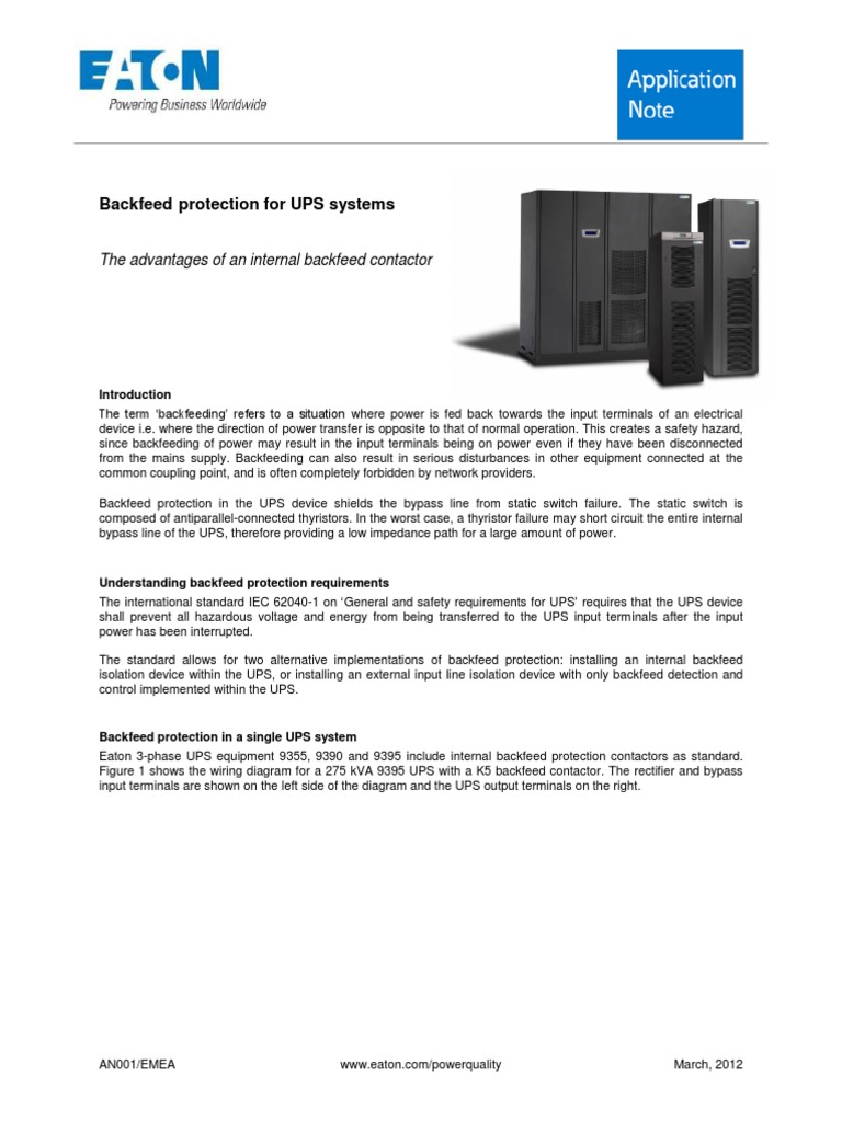 Backfeed Protection AppNote | PDF | Power Engineering | Electromagnetism