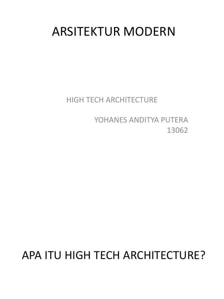 Arsitektur Modern High Tech | PDF