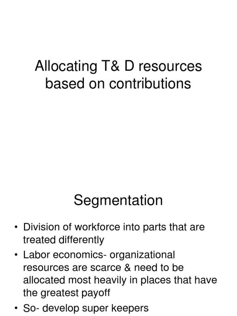 Allocating T & D Resources | PDF | Competence (Human Resources) | Employment